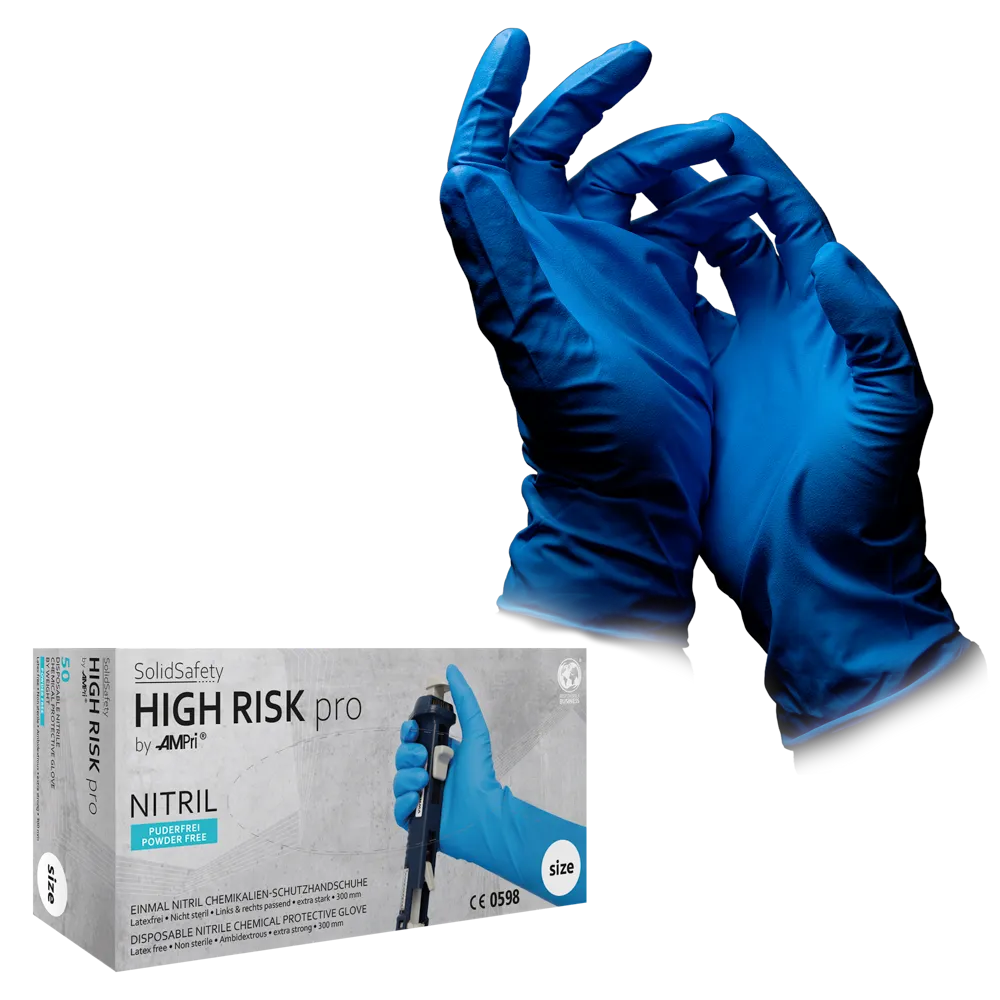 Guantes de nitrilo desechables, tipo A, talla M, azul, Solidsafety High ...